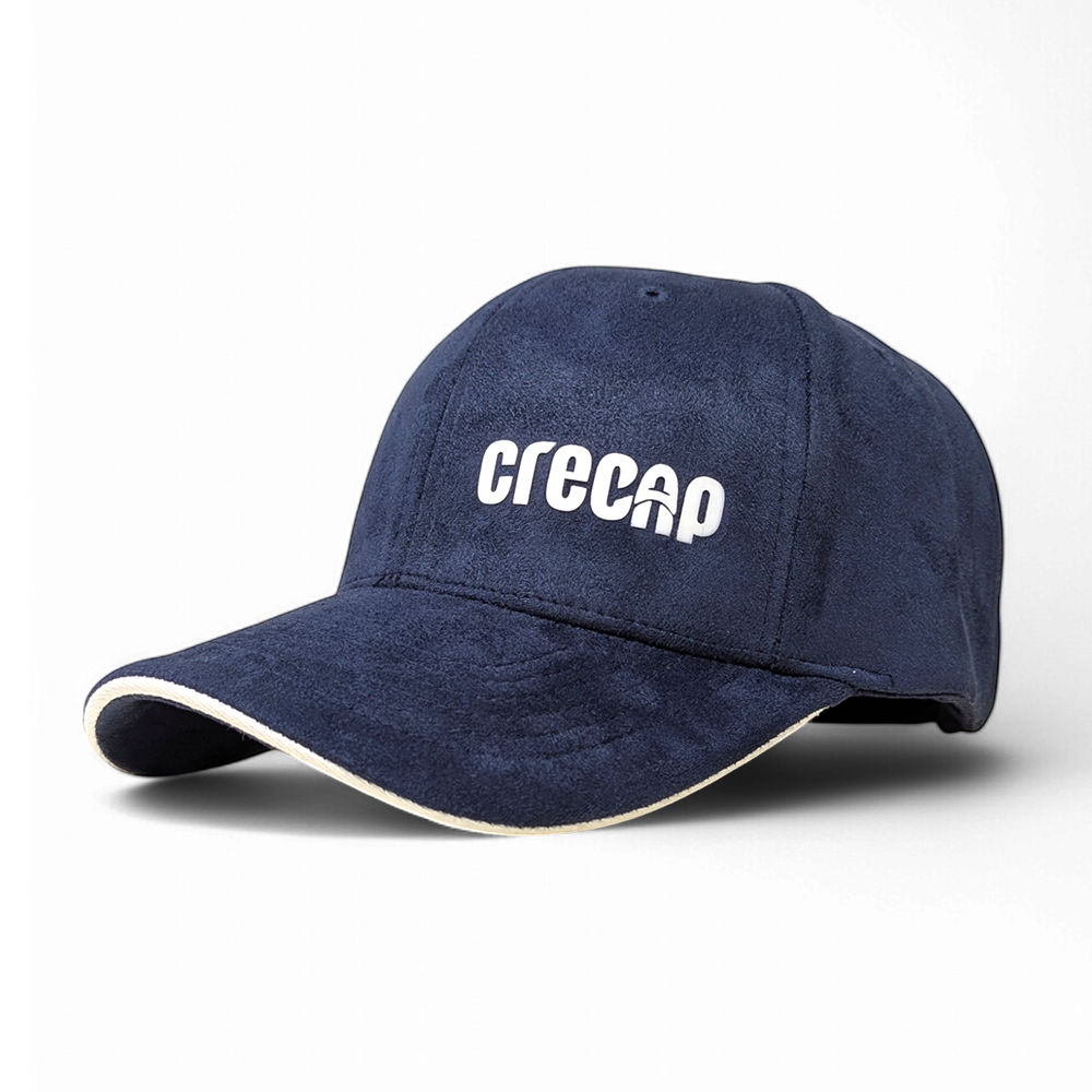 Crecap Suede Blue Cap with White Print - CreCap