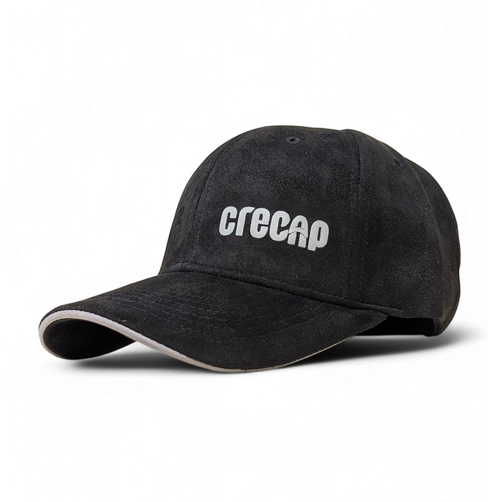 Crecap Suede Black Cap with Grey Print - CreCap